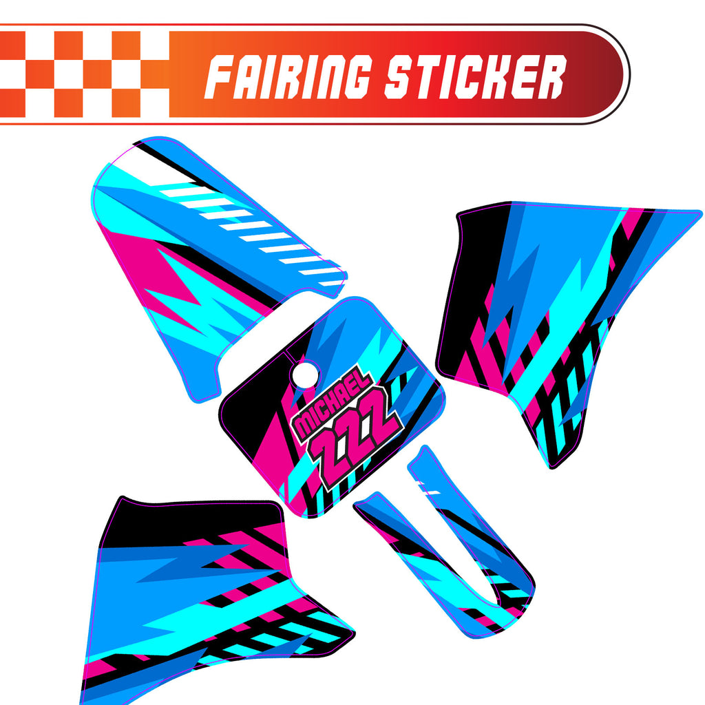 Graphic Kit Decals Fairing Sticker Custom Number For Razor MX350 MX400 ...