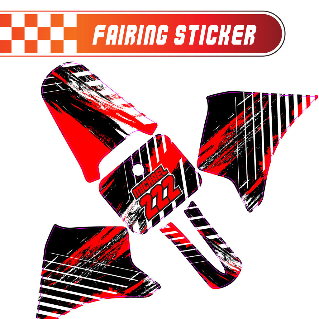 Graphic Kit Decals Fairing Sticker Custom Number For Razor MX350 MX400 ...