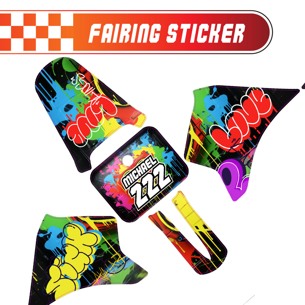 Graphic Kit Decals Fairing Sticker Custom Number For Razor MX350 MX400 ...