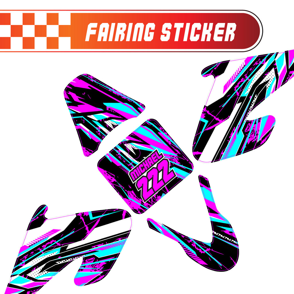 Graphic Kit Decals Fairing Sticker Custom Number For Razor MX500 MX650 ...