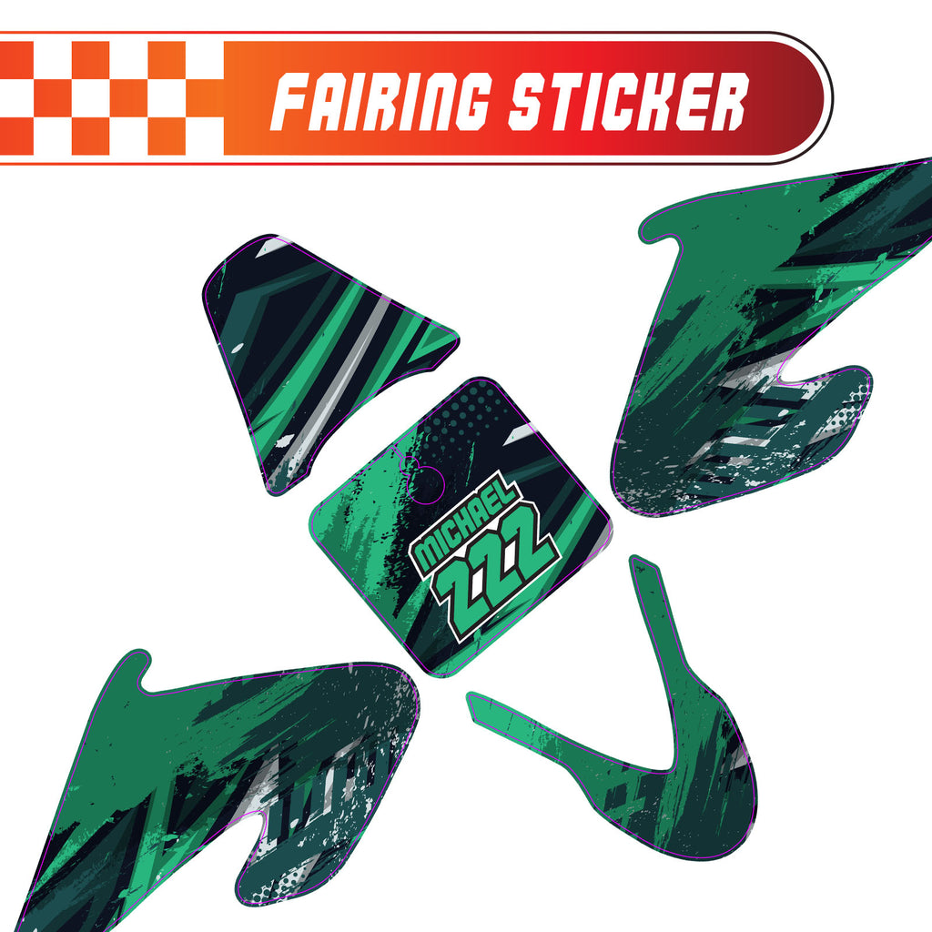 Graphic Kit Decals Fairing Sticker Custom Number For Razor MX500 MX650 ...