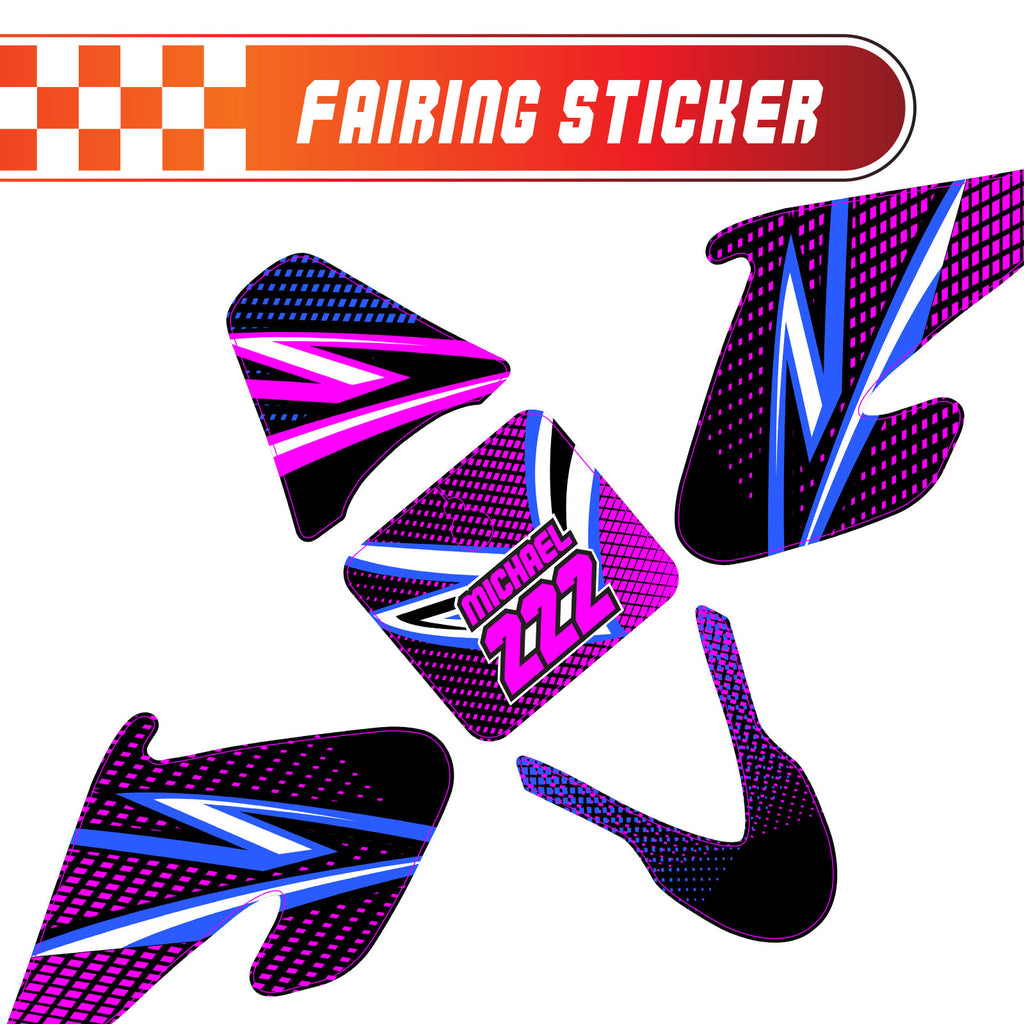 Graphic Kit Decals Fairing Sticker Custom Number For Razor MX500 MX650 ...