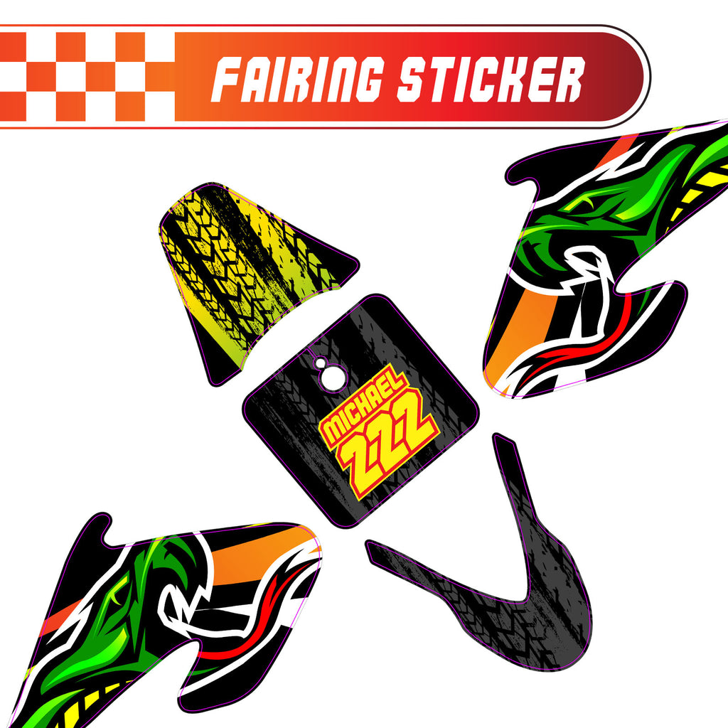 Graphic Kit Decals Fairing Sticker Custom Number For Razor MX500 MX650 ...