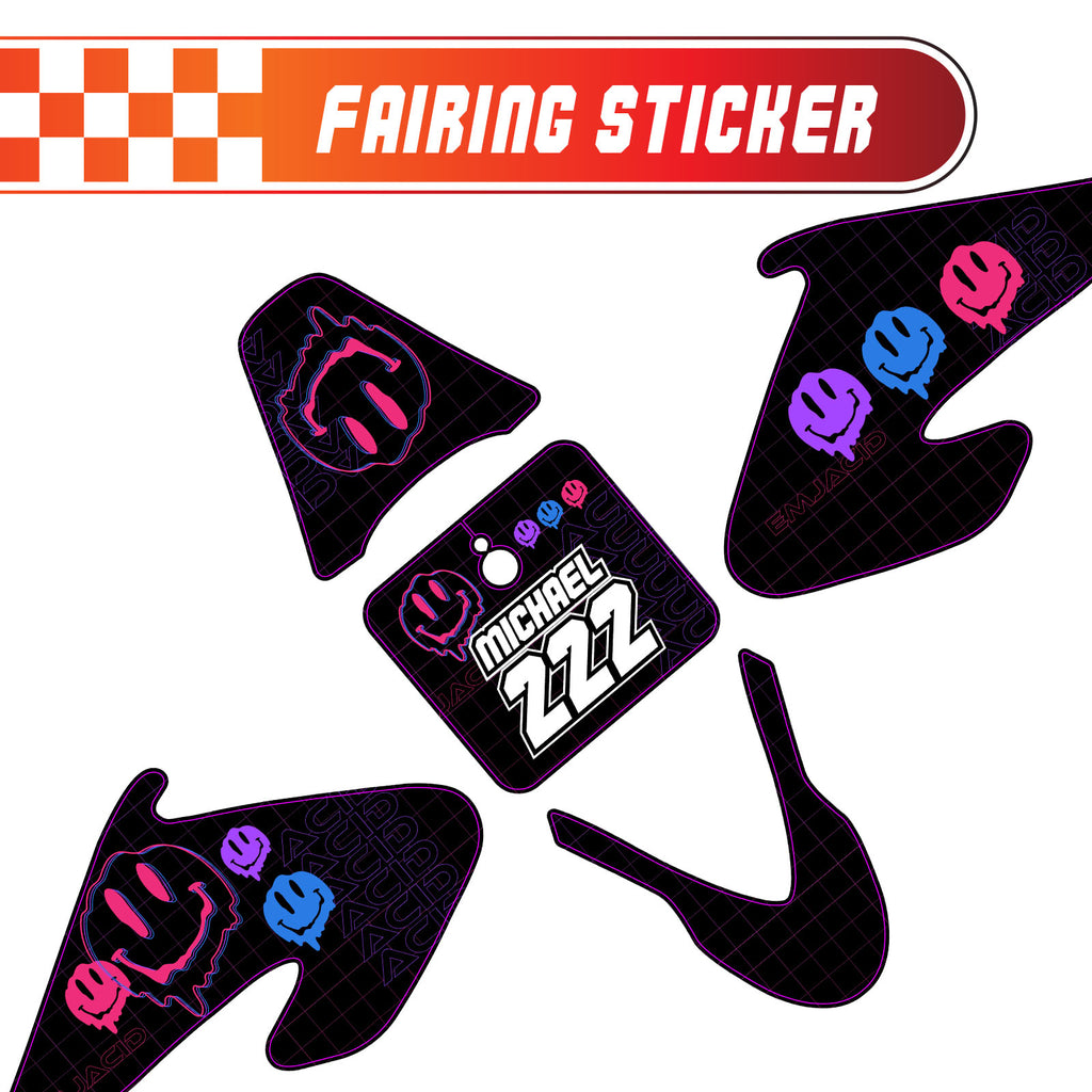 Graphic Kit Decals Fairing Sticker Custom Number For Razor MX500 MX650 ...