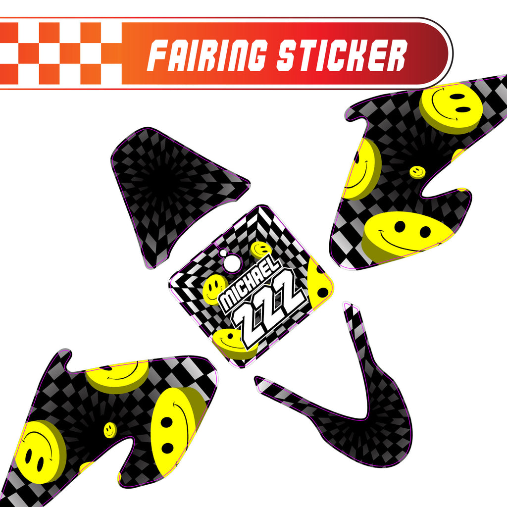 Graphic Kit Decals Fairing Sticker Custom Number For Razor MX500 MX650 ...